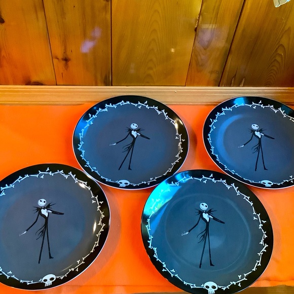 Disney | Holiday | Disney Set Of 4 Jack Skellington Ceramic Dinner ...